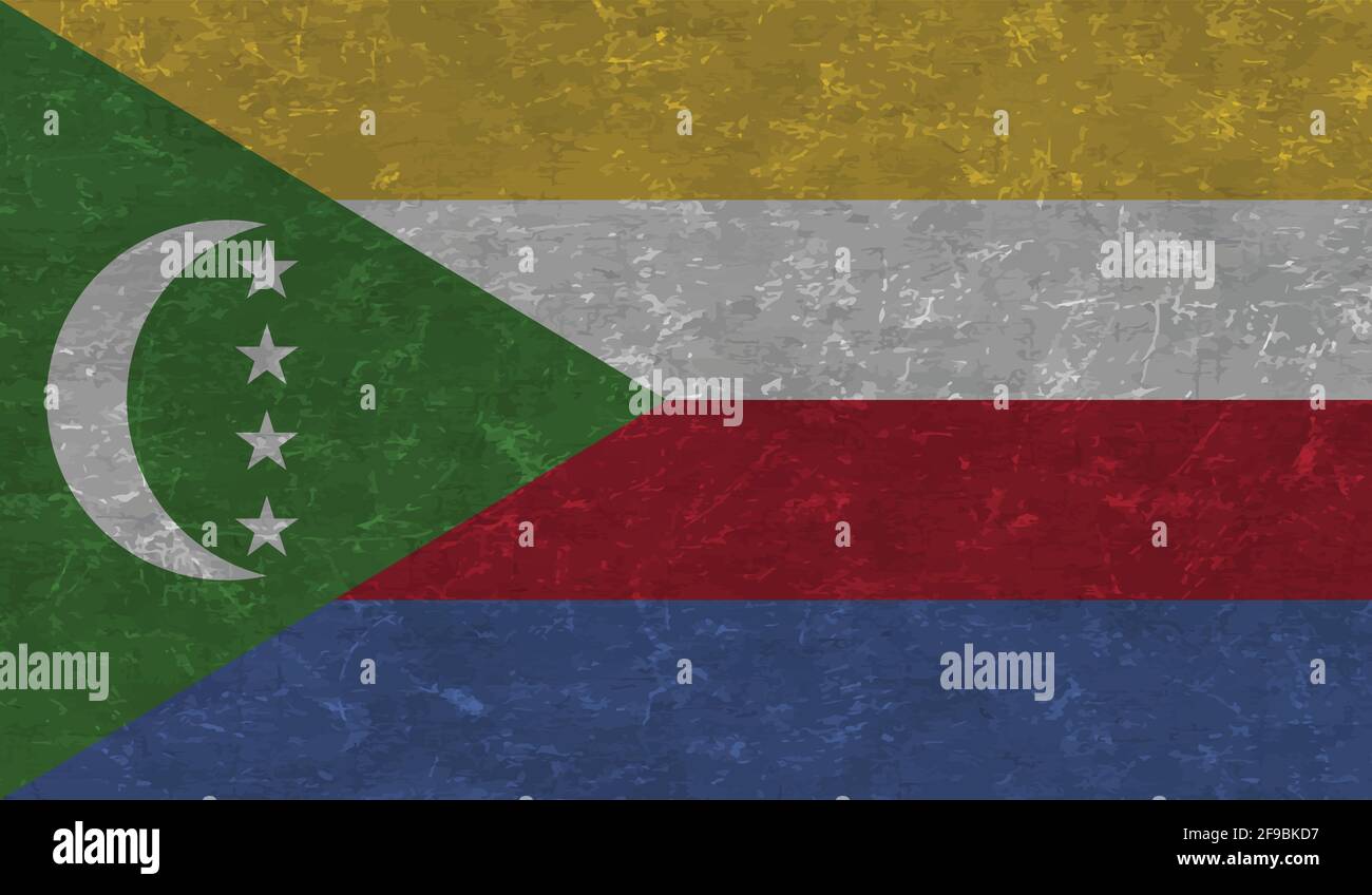 Comoros national flag created in grunge style Stock Vector Image & Art ...
