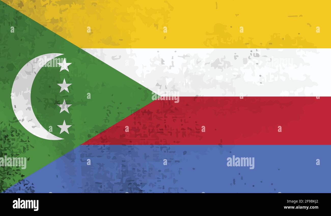 Comoros national flag created in grunge style Stock Vector Image & Art ...