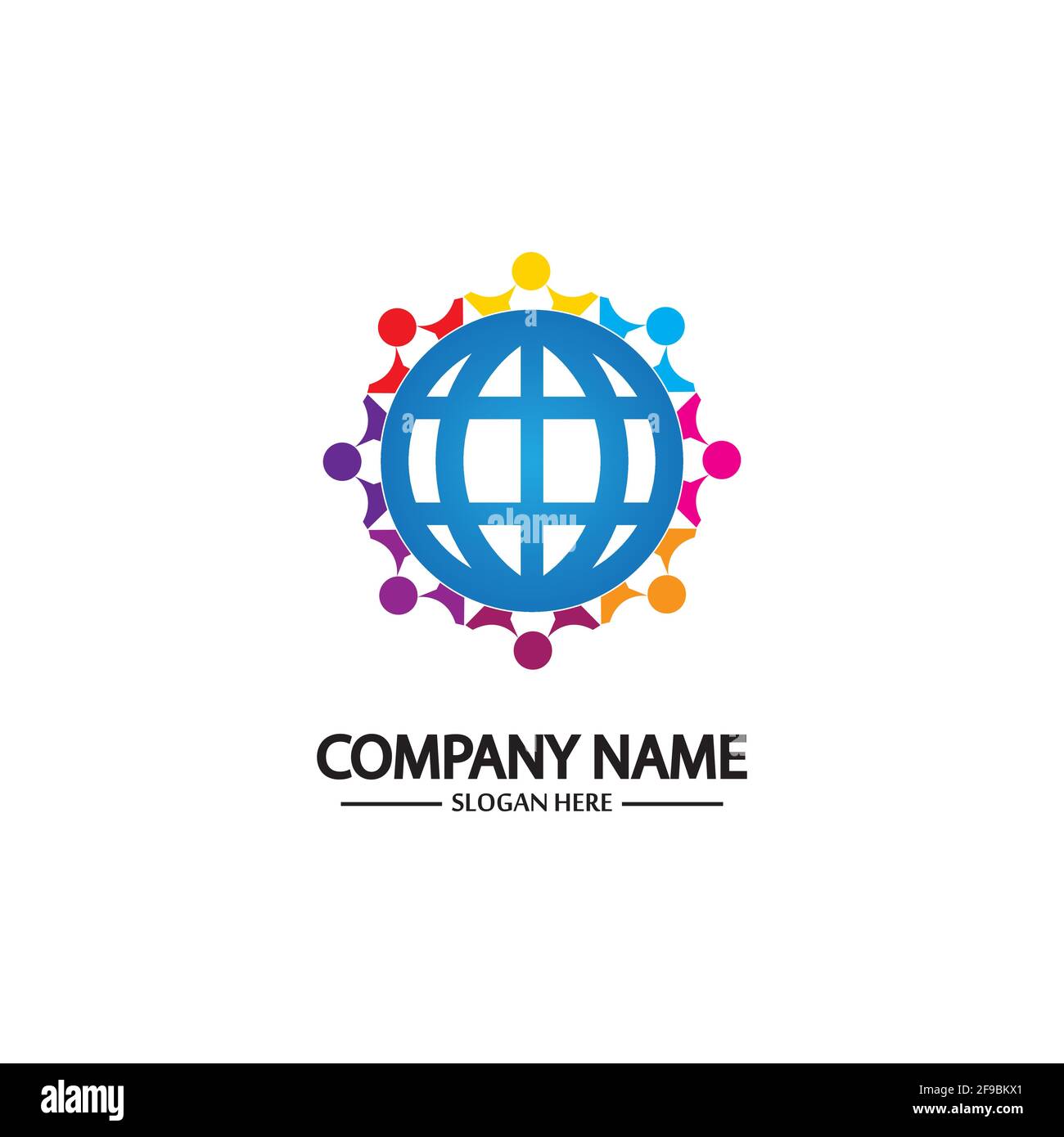 world comunity logo with people and globe illustration design vector ...