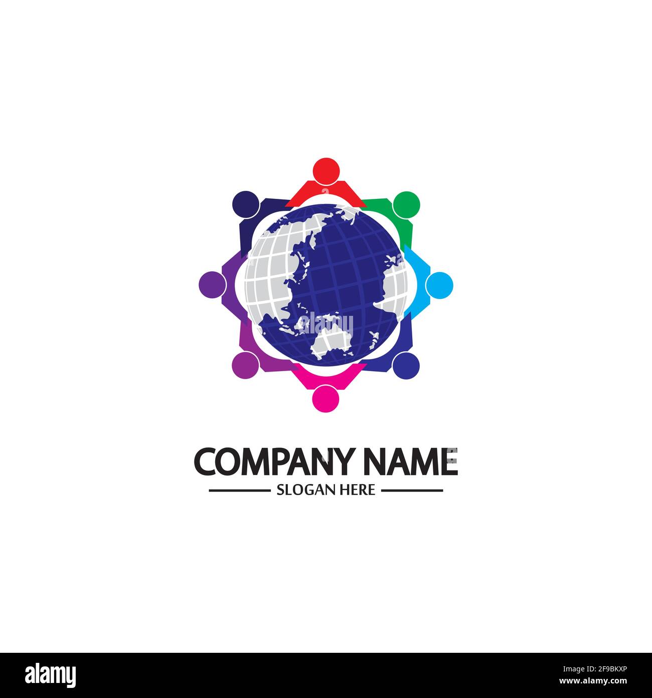 world comunity logo with people and globe illustration design vector ...