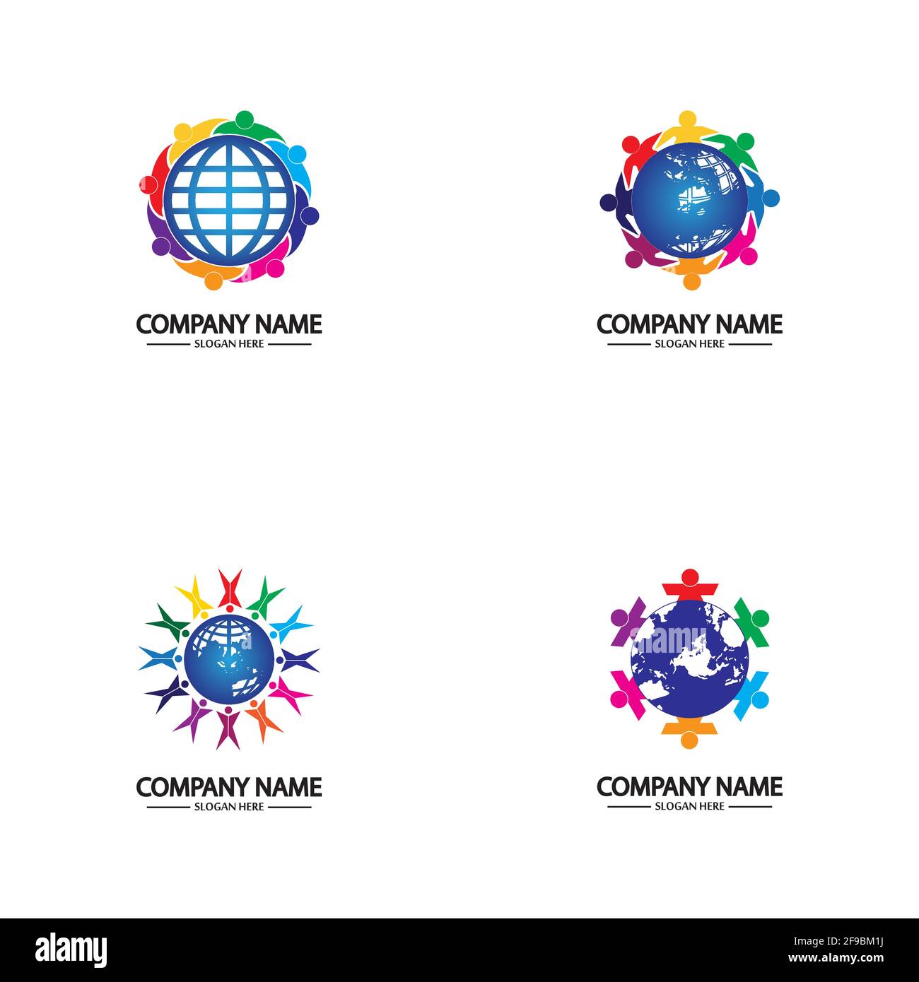world comunity logo with people and globe illustration design vector ...