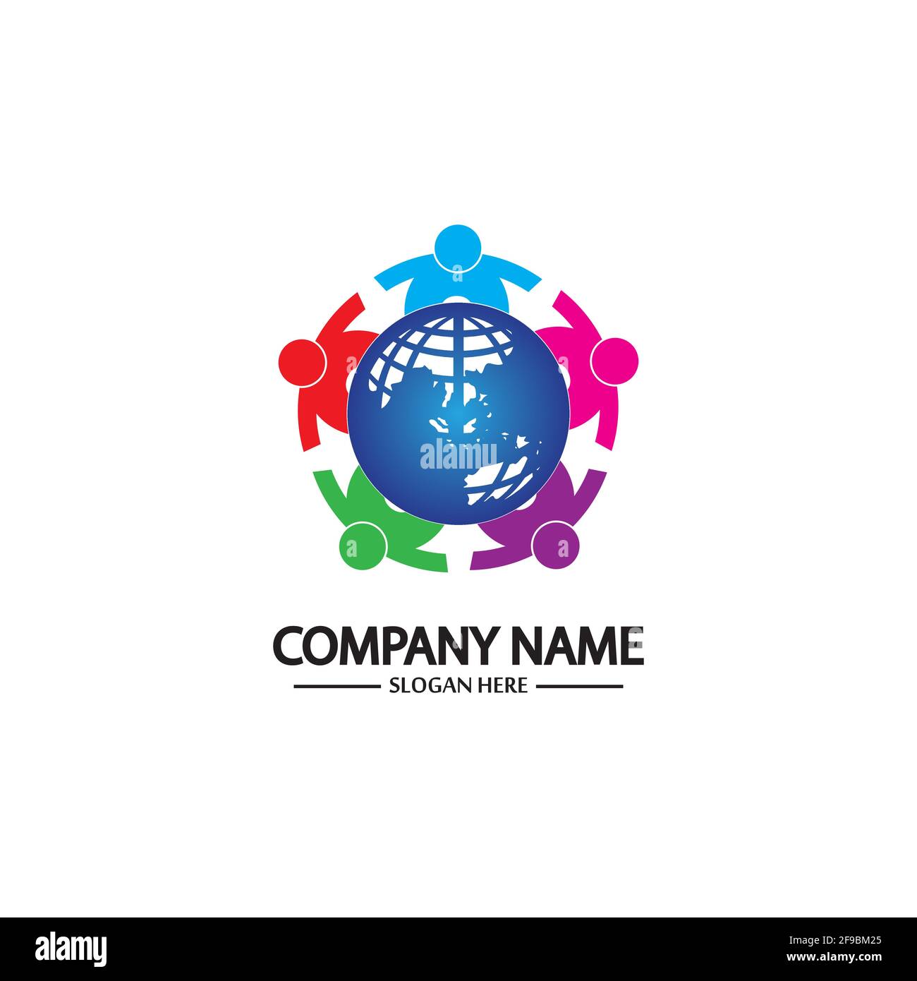 world comunity logo with people and globe illustration design vector ...