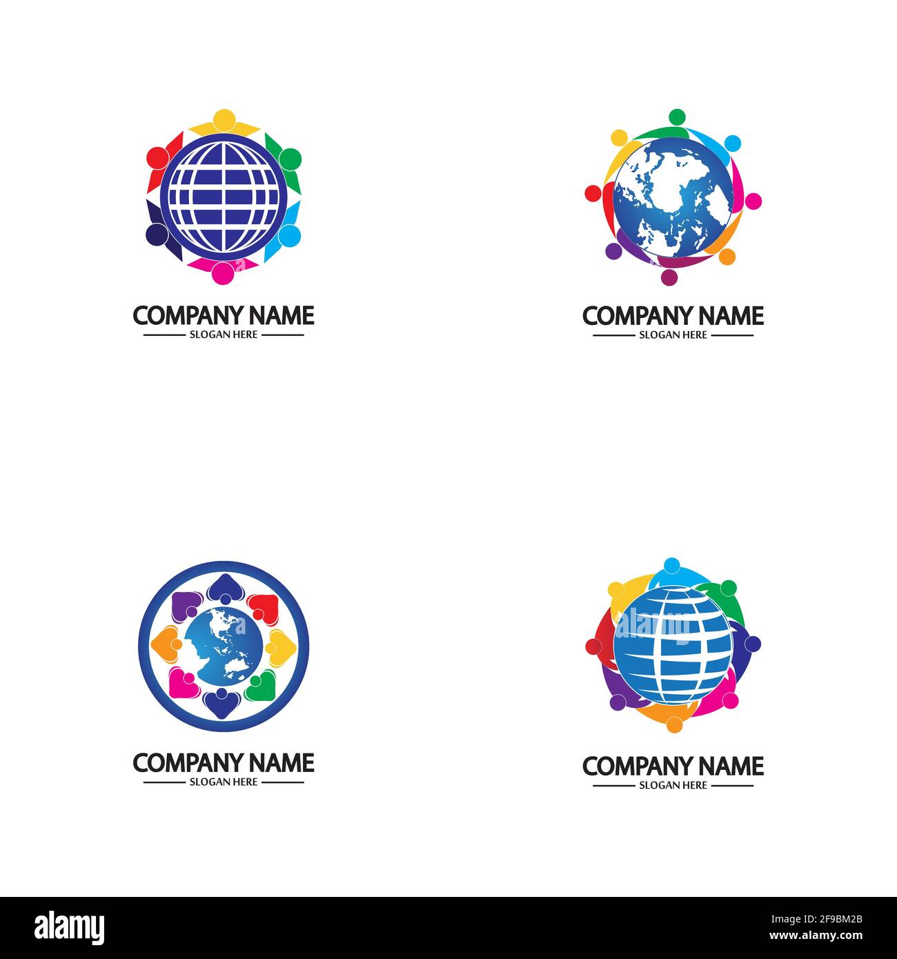 world comunity logo with people and globe illustration design vector ...