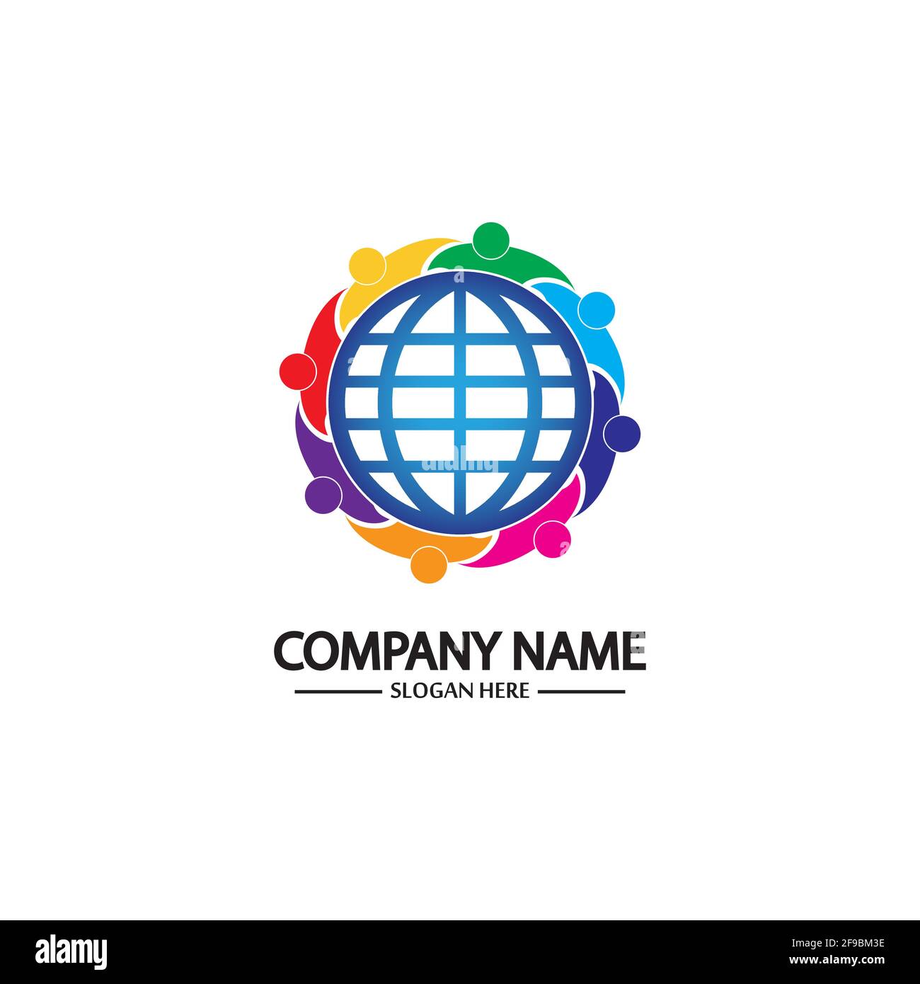 world comunity logo with people and globe illustration design vector ...