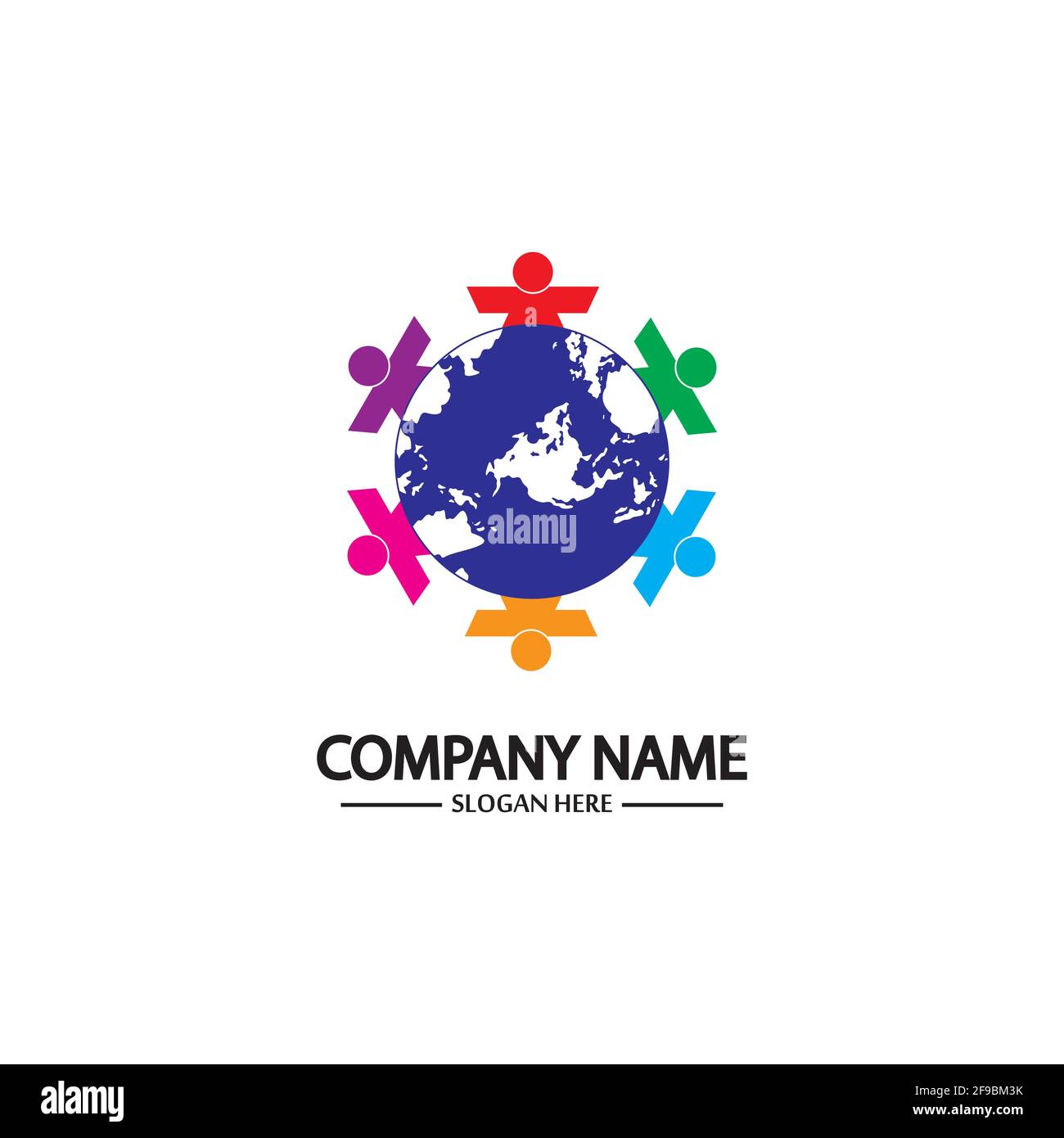 world comunity logo with people and globe illustration design vector ...