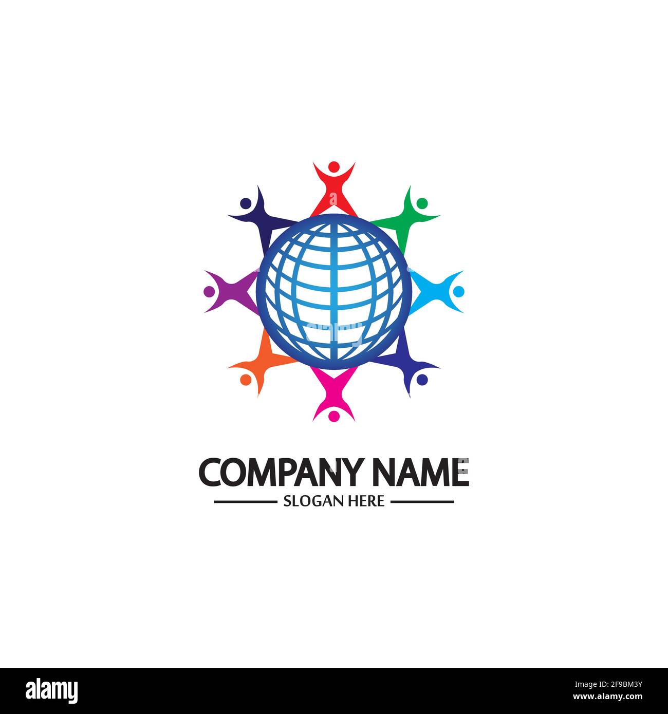 world comunity logo with people and globe illustration design vector ...