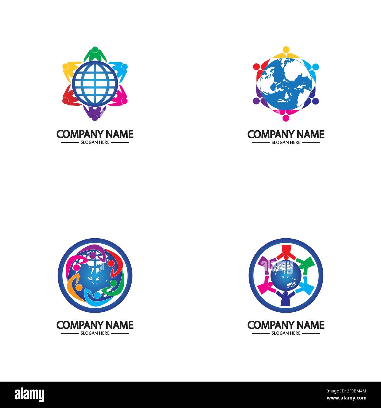 world comunity logo with people and globe illustration design vector ...
