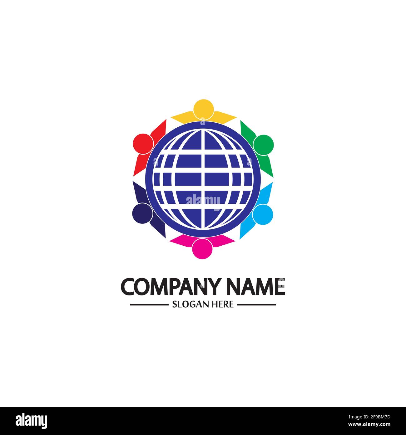 world comunity logo with people and globe illustration design vector ...