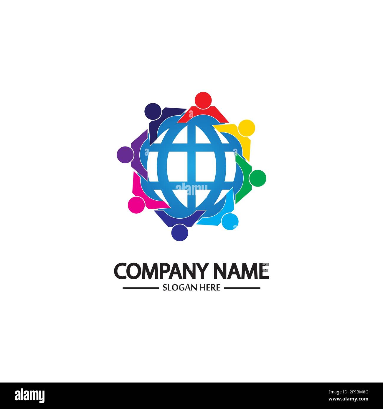 world comunity logo with people and globe illustration design vector ...