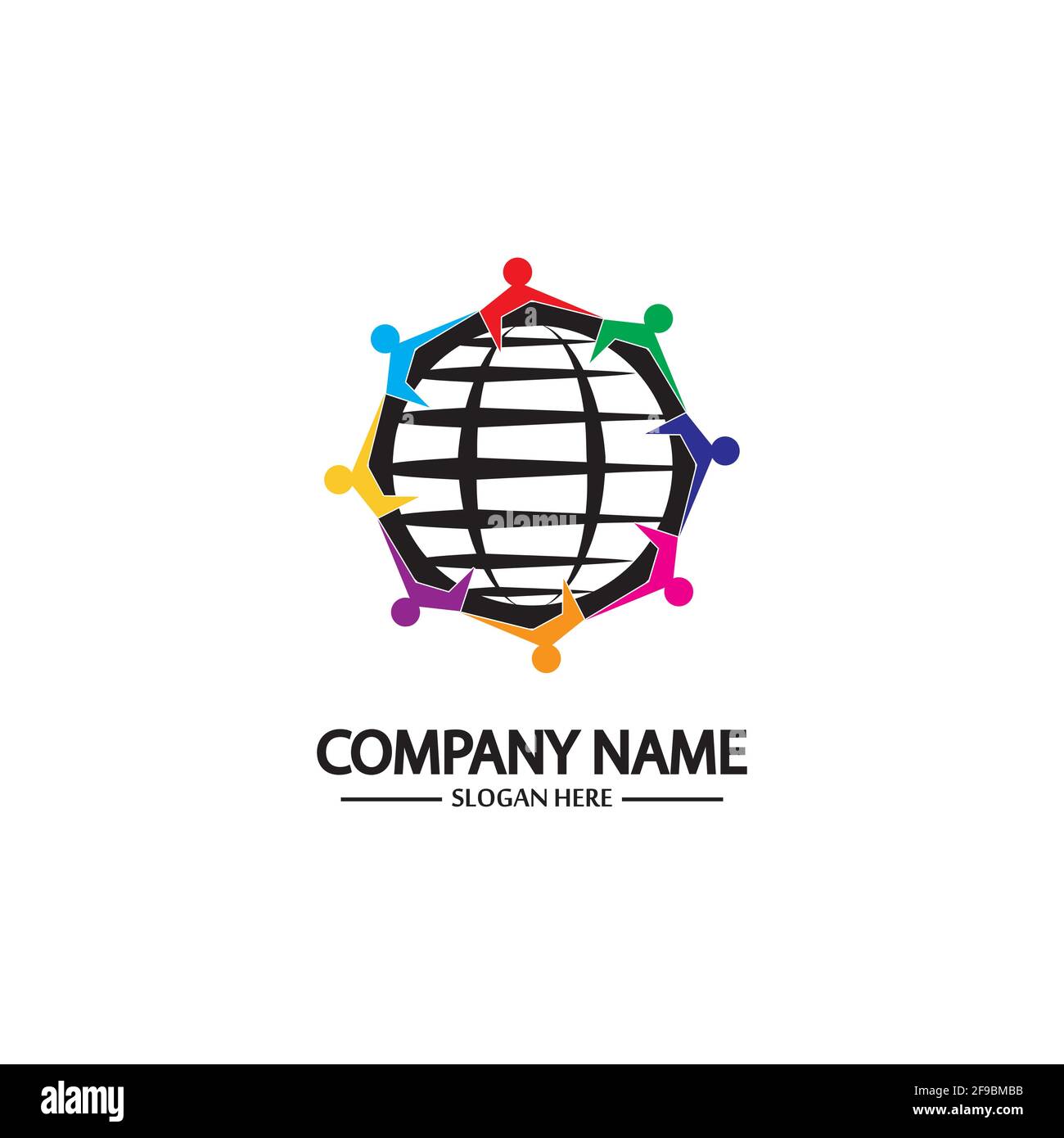 world comunity logo with people and globe illustration design vector ...