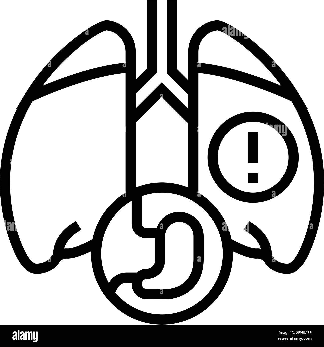 lung or breathing problems line icon vector illustration Stock Vector ...