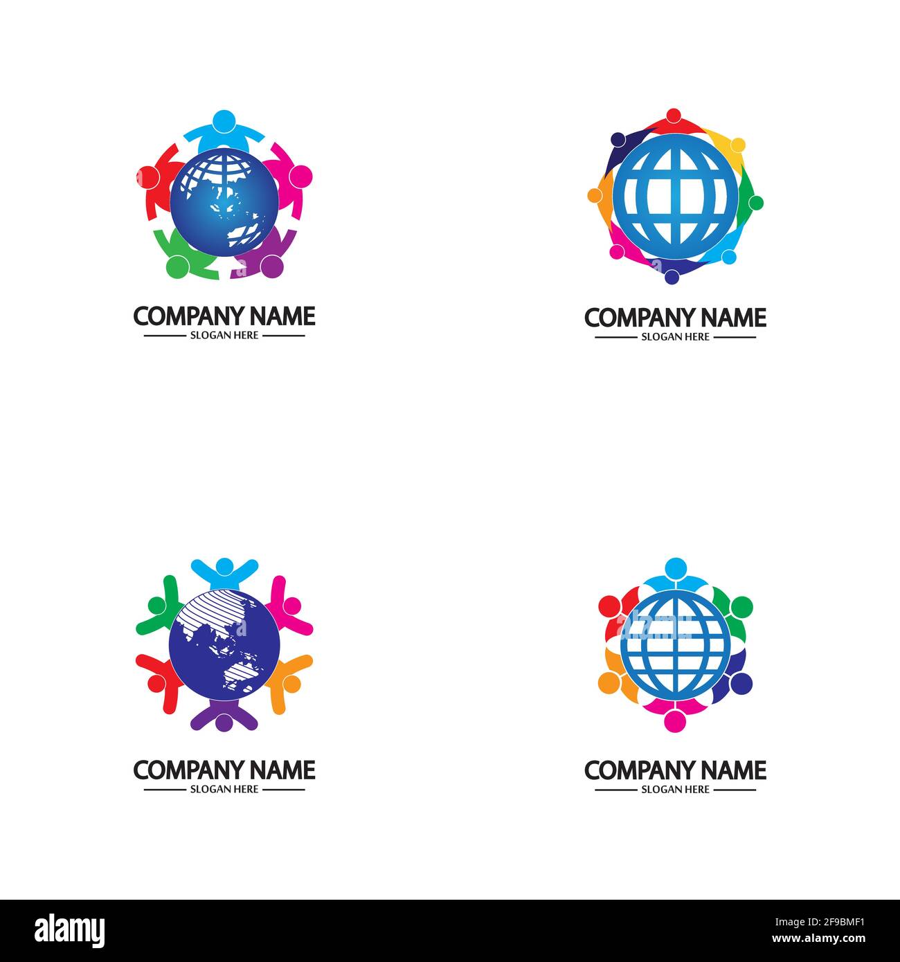 world comunity logo with people and globe illustration design vector ...