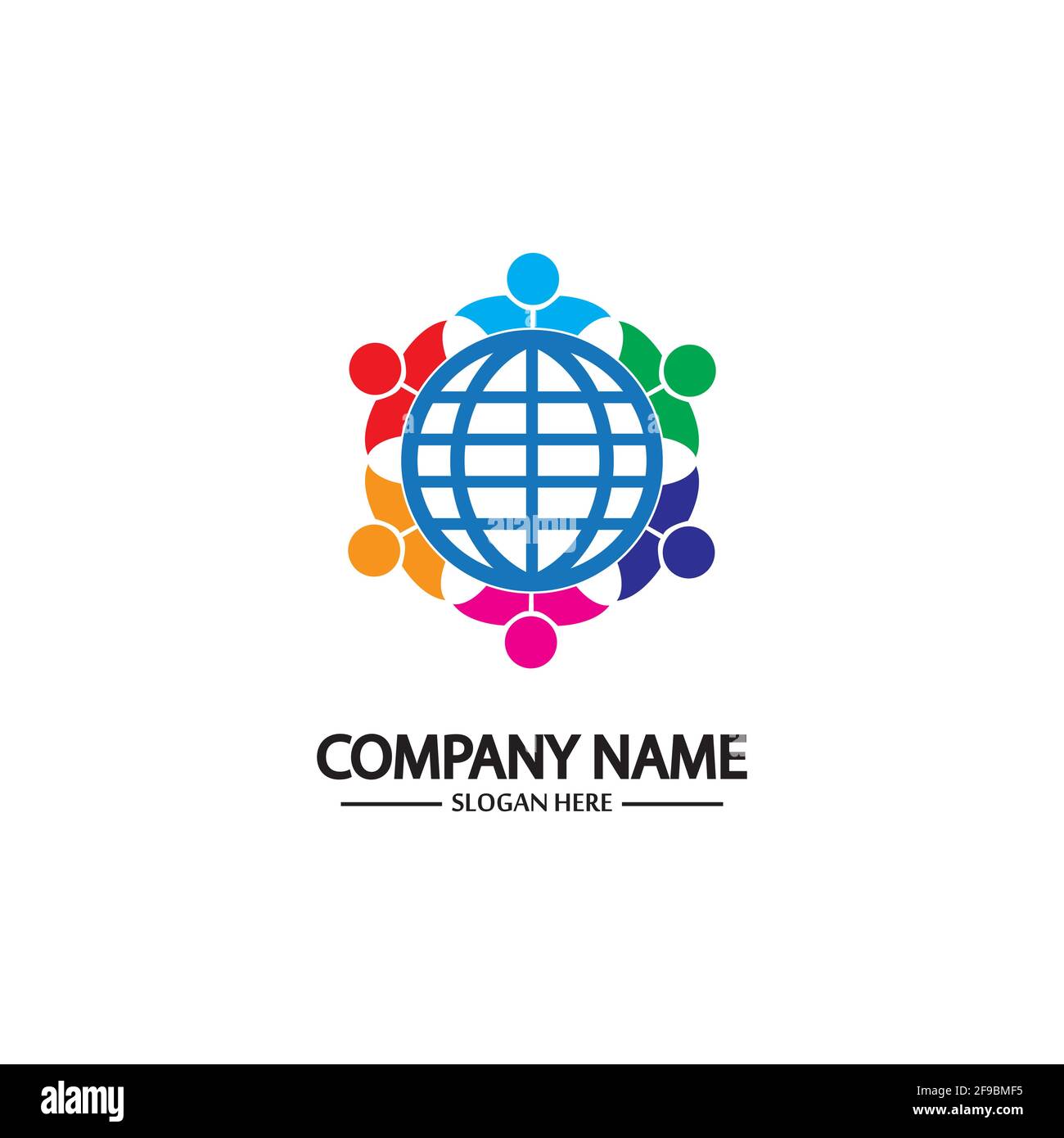 world comunity logo with people and globe illustration design vector ...