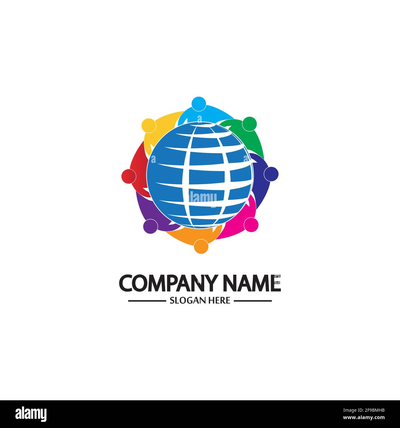 world comunity logo with people and globe illustration design vector ...
