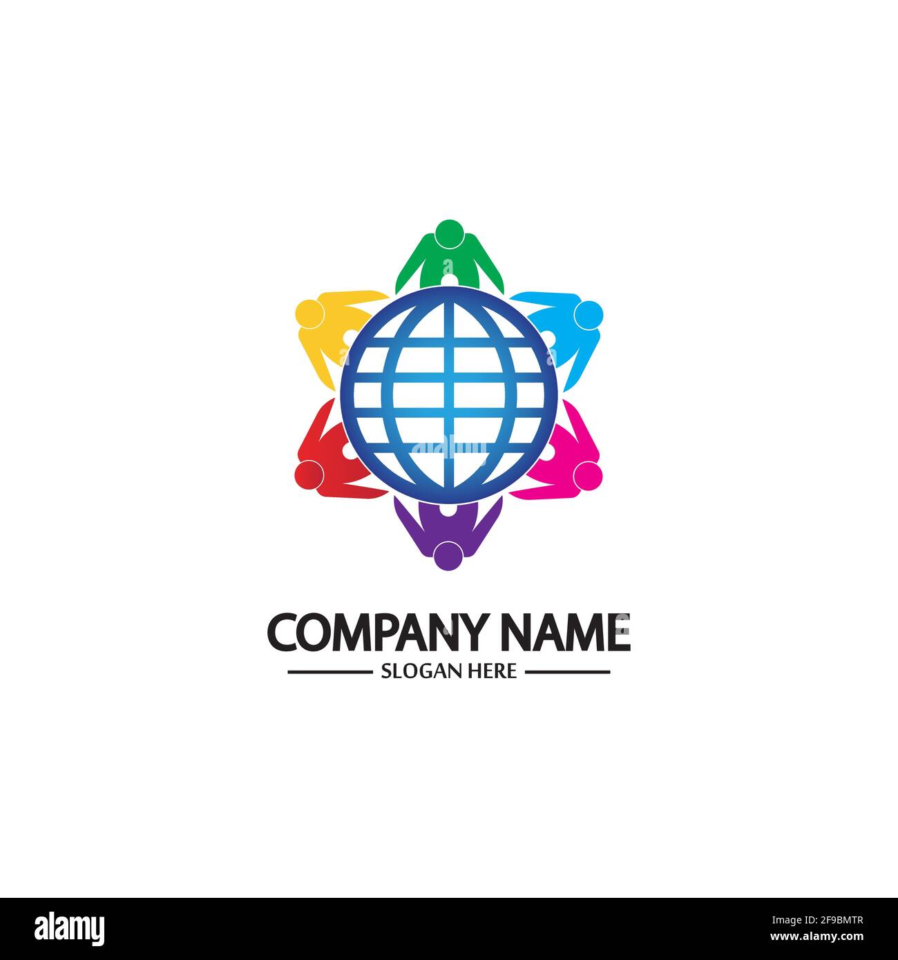 Globe community logo design team hi-res stock photography and images ...