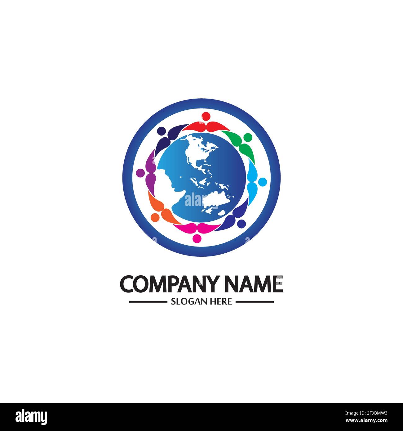 Globe community logo design team hi-res stock photography and images ...