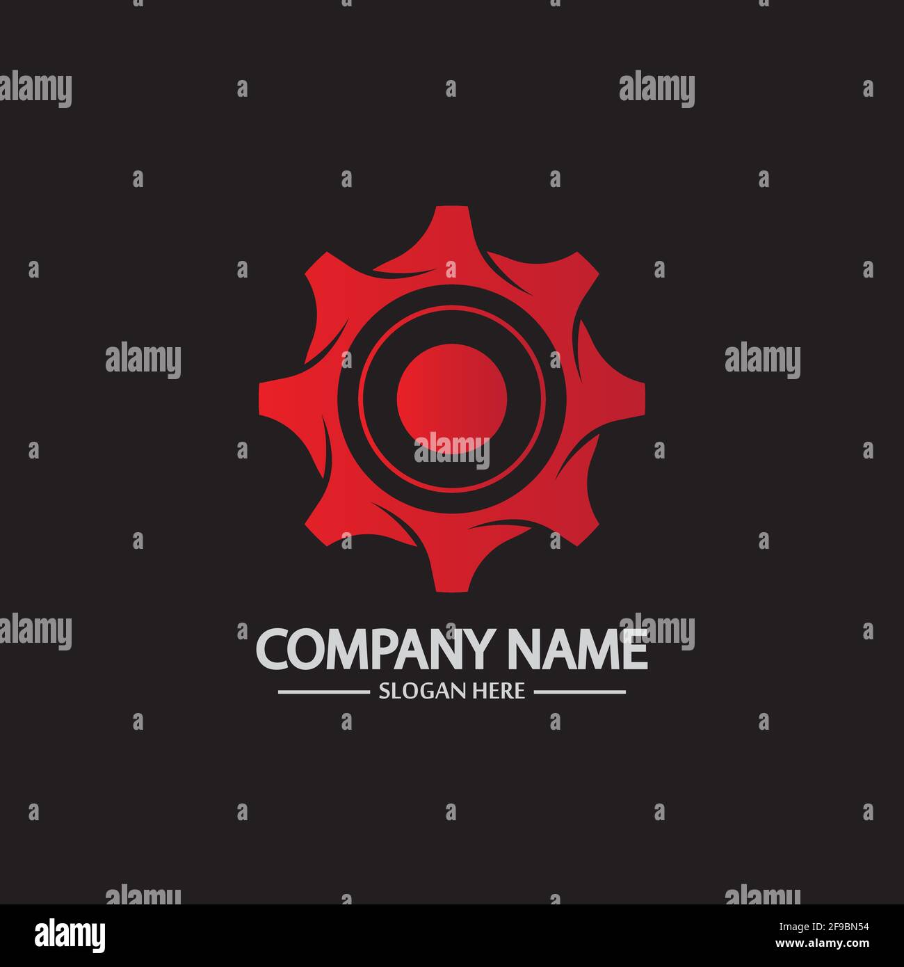 Gear vector logo isolated on a black background. Icon silhouette design ...