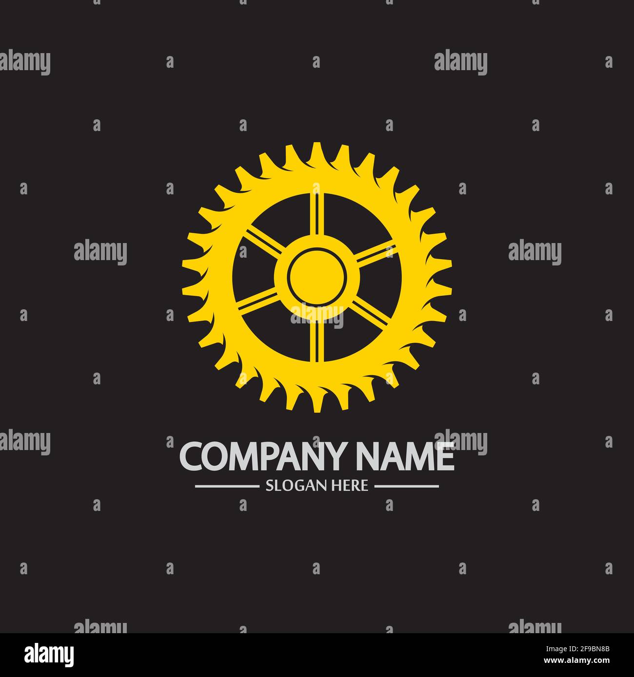 Gear vector logo isolated on a black background. Icon silhouette design ...
