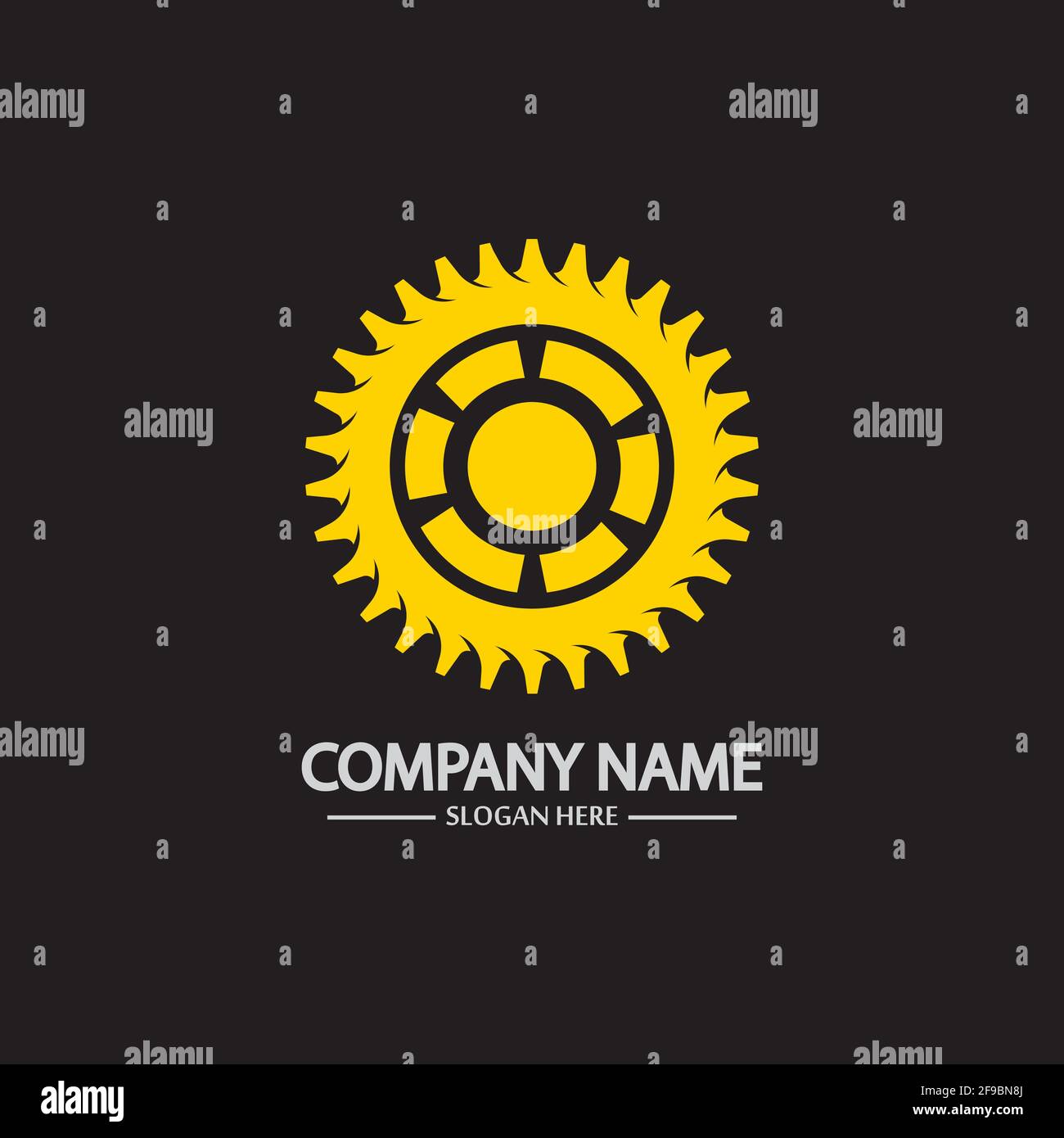 Gear vector logo isolated on a black background. Icon silhouette design ...