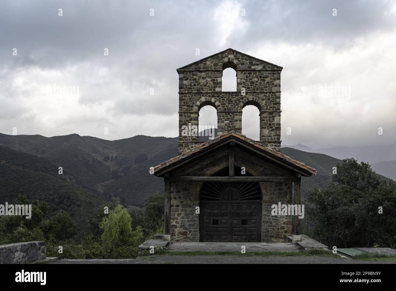 Old stone brick structure near mountains Stock Photo - Alamy