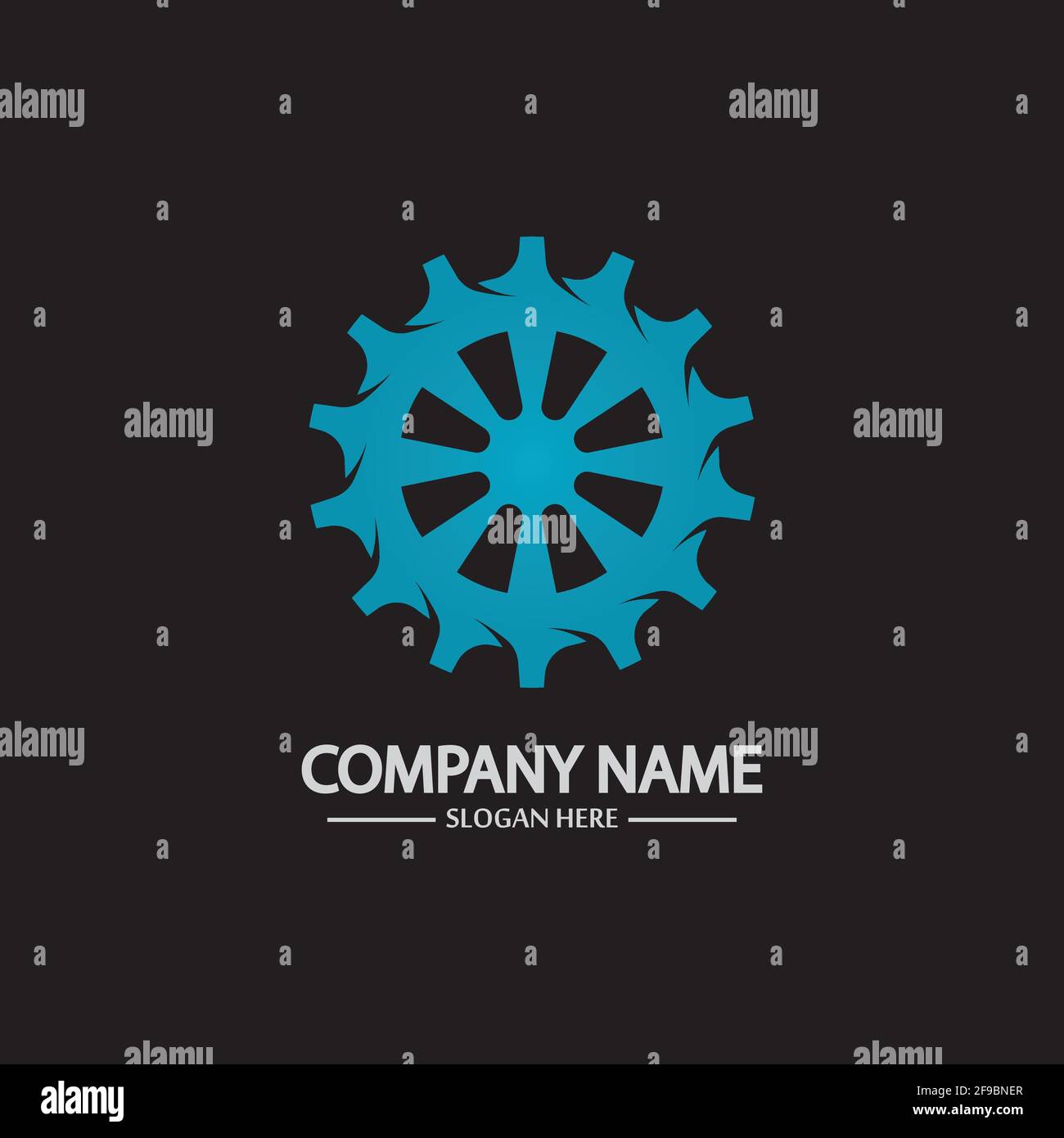 Gear vector logo isolated on a black background. Icon silhouette design ...
