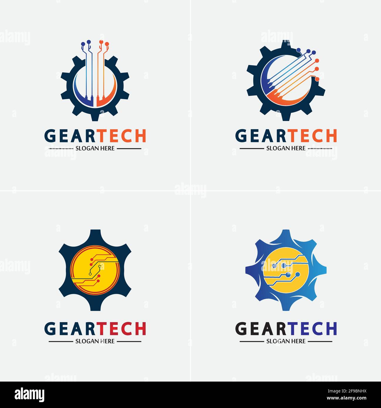 Tech gear logo vector design template. Technology Logo Template Design Vector, Emblem, Design ...