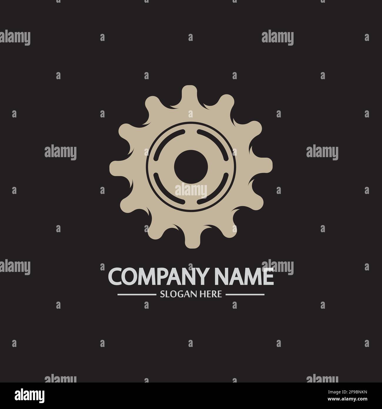 Gear vector logo isolated on a black background. Icon silhouette design ...
