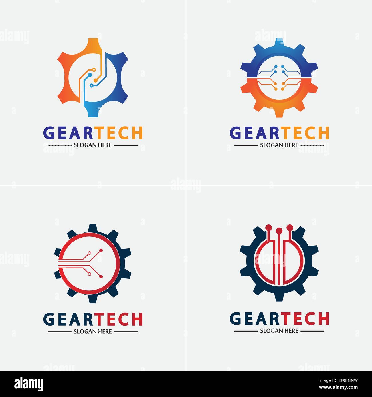 Tech gear logo vector design template. Technology Logo Template Design ...