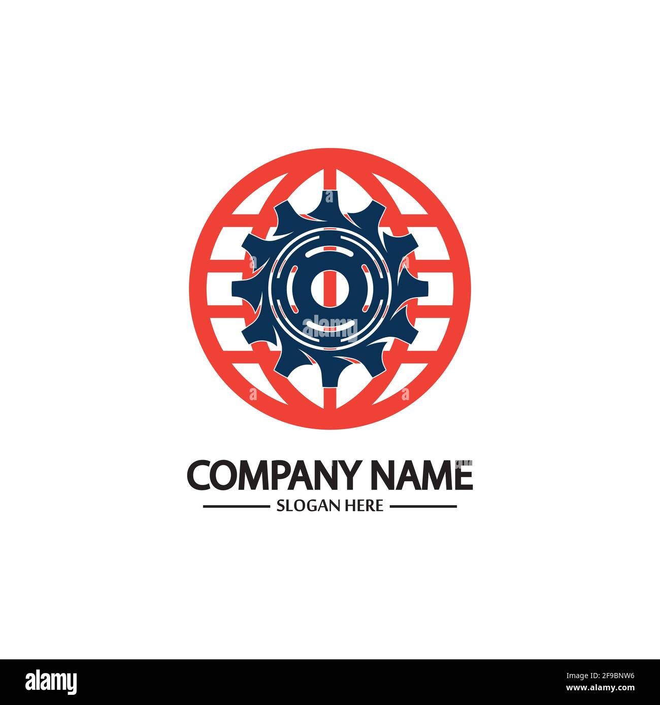 Global Engineer World Gear Logo Design Template Stock Vector Image ...