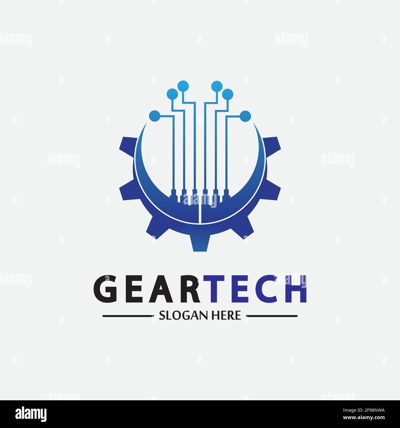 Tech gear logo vector design template. Technology Logo Template Design ...