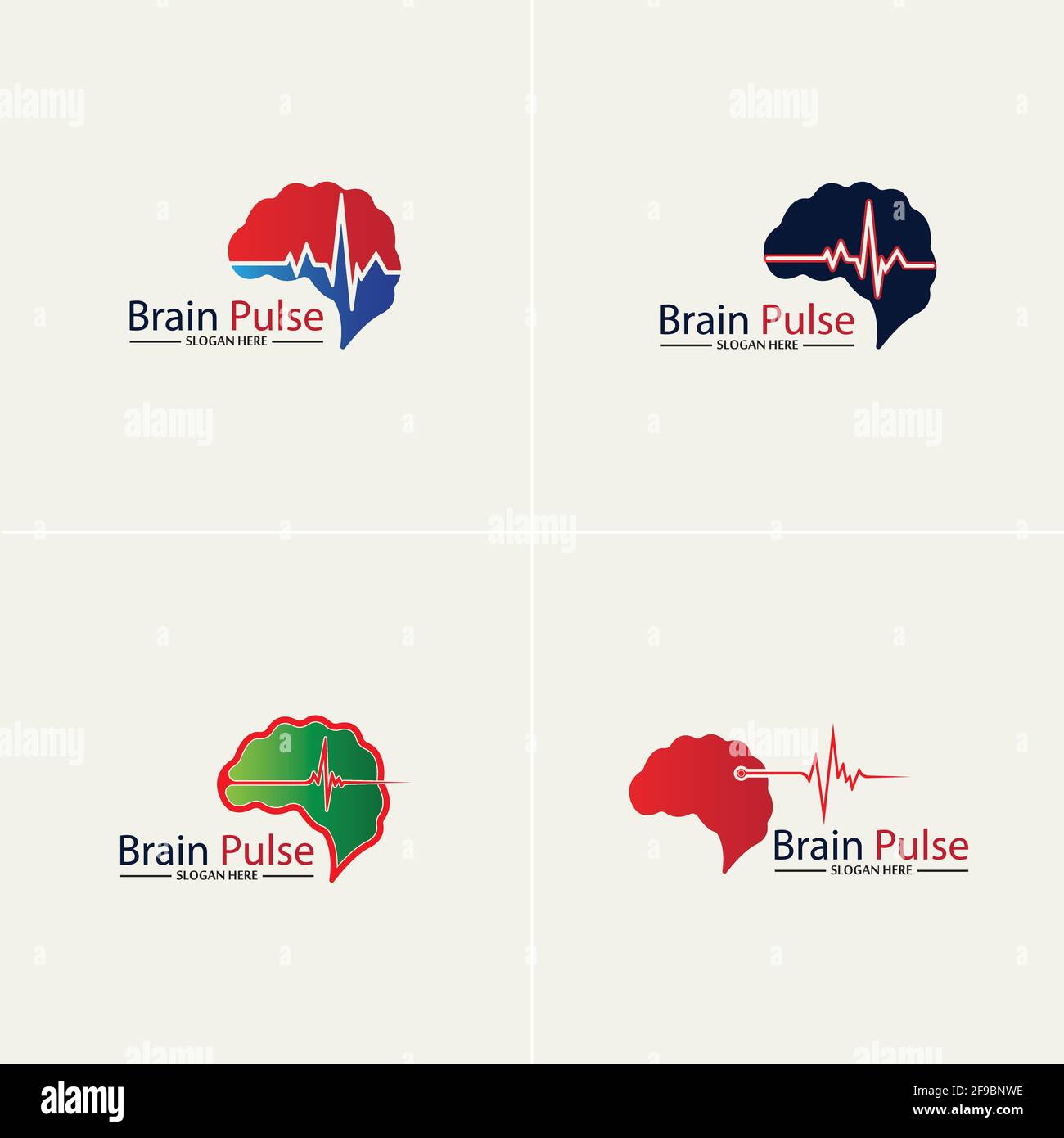 Health Brain pulse Logo Template Design Vector, Emblem, Design Concept ...