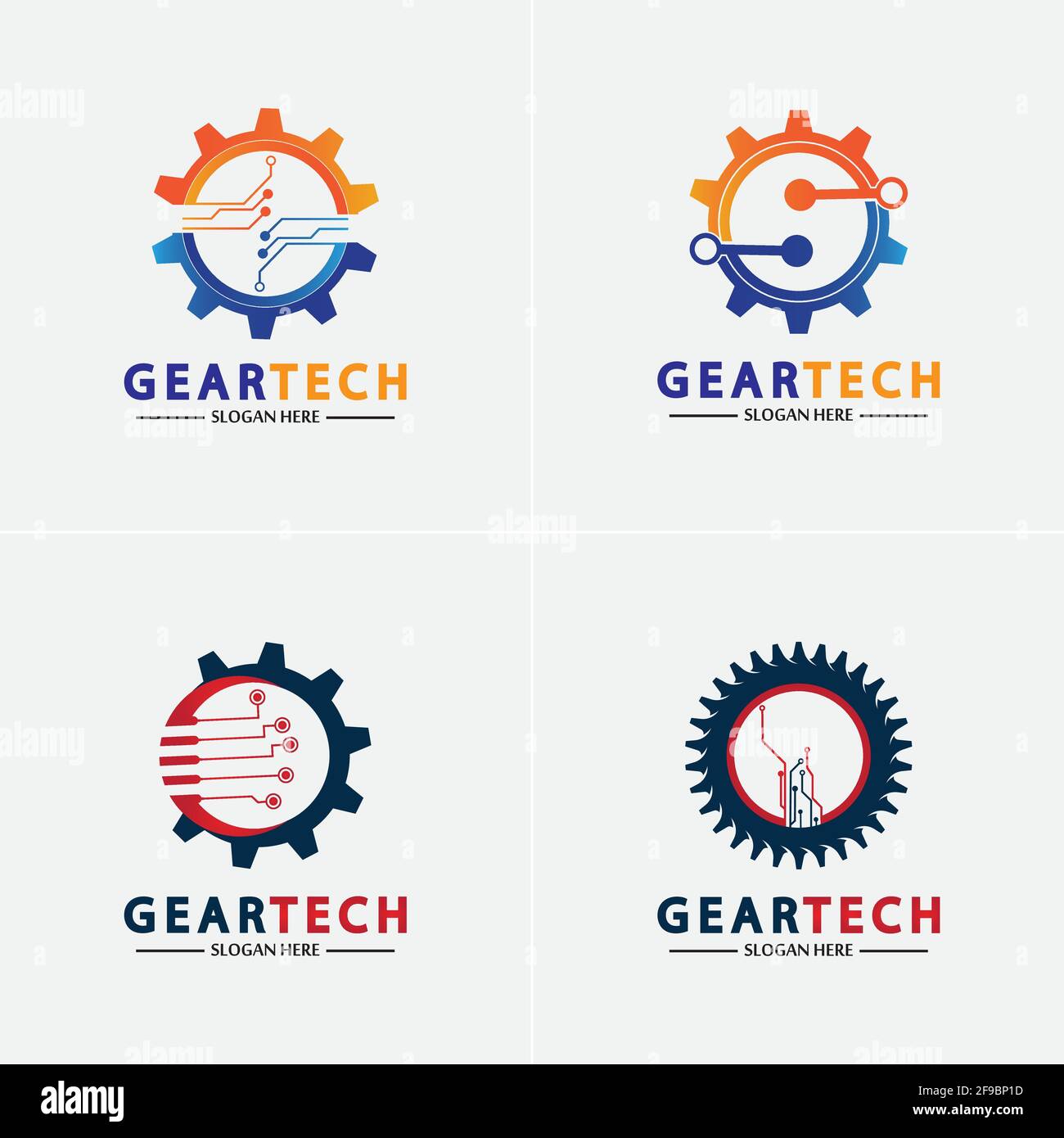 Tech gear logo vector design template. Technology Logo Template Design ...