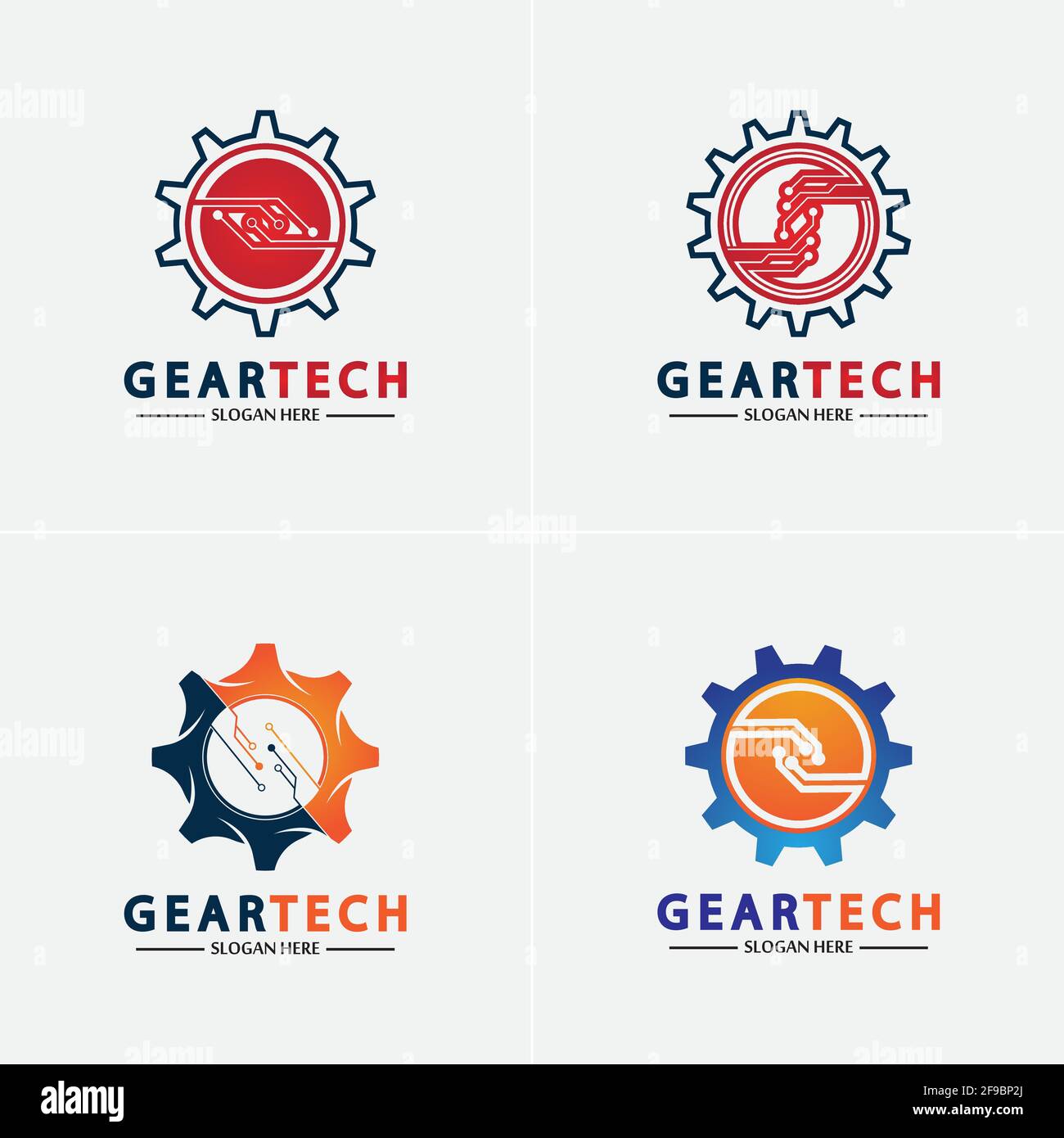 Tech gear logo vector design template. Technology Logo Template Design ...