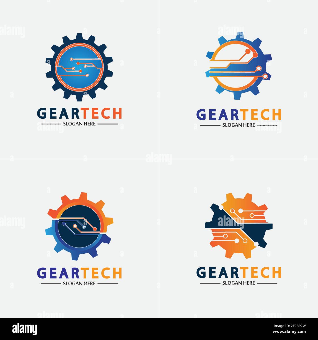Tech gear logo vector design template. Technology Logo Template Design ...