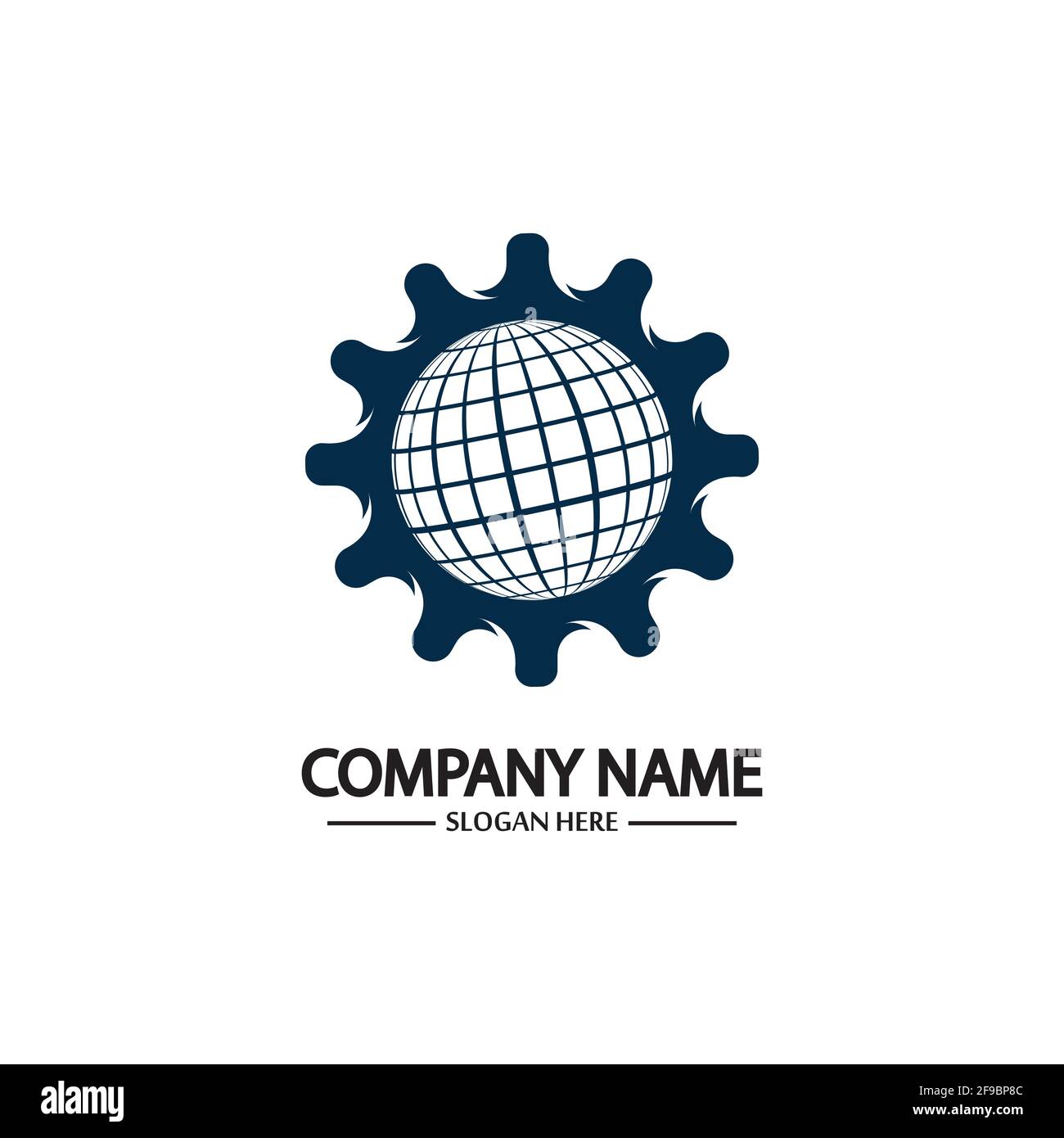 Global Engineer World Gear Logo Design Template Stock Vector Image ...