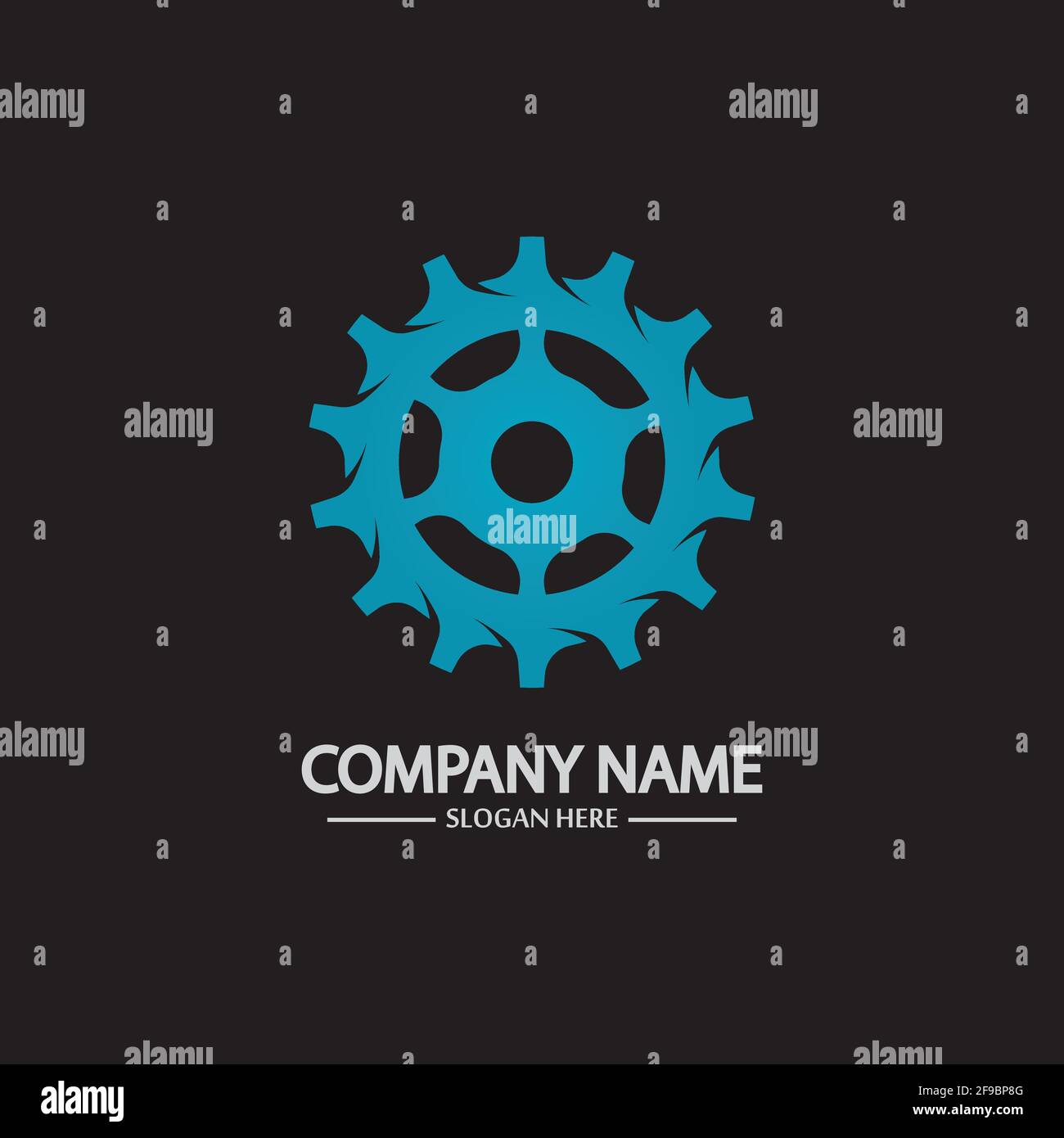 Gear vector logo isolated on a black background. Icon silhouette design ...