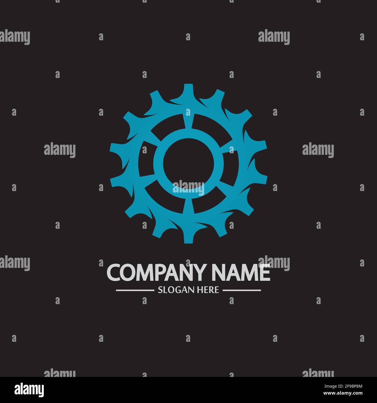 Gear vector logo isolated on a black background. Icon silhouette design ...