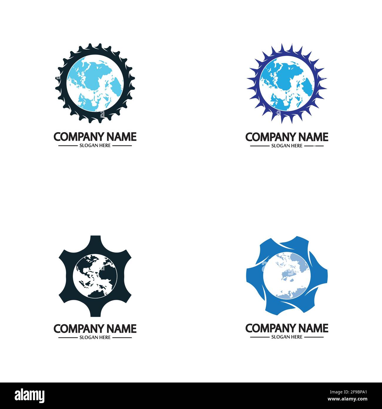 Global Engineer World Gear Logo Design Template Stock Vector Image ...