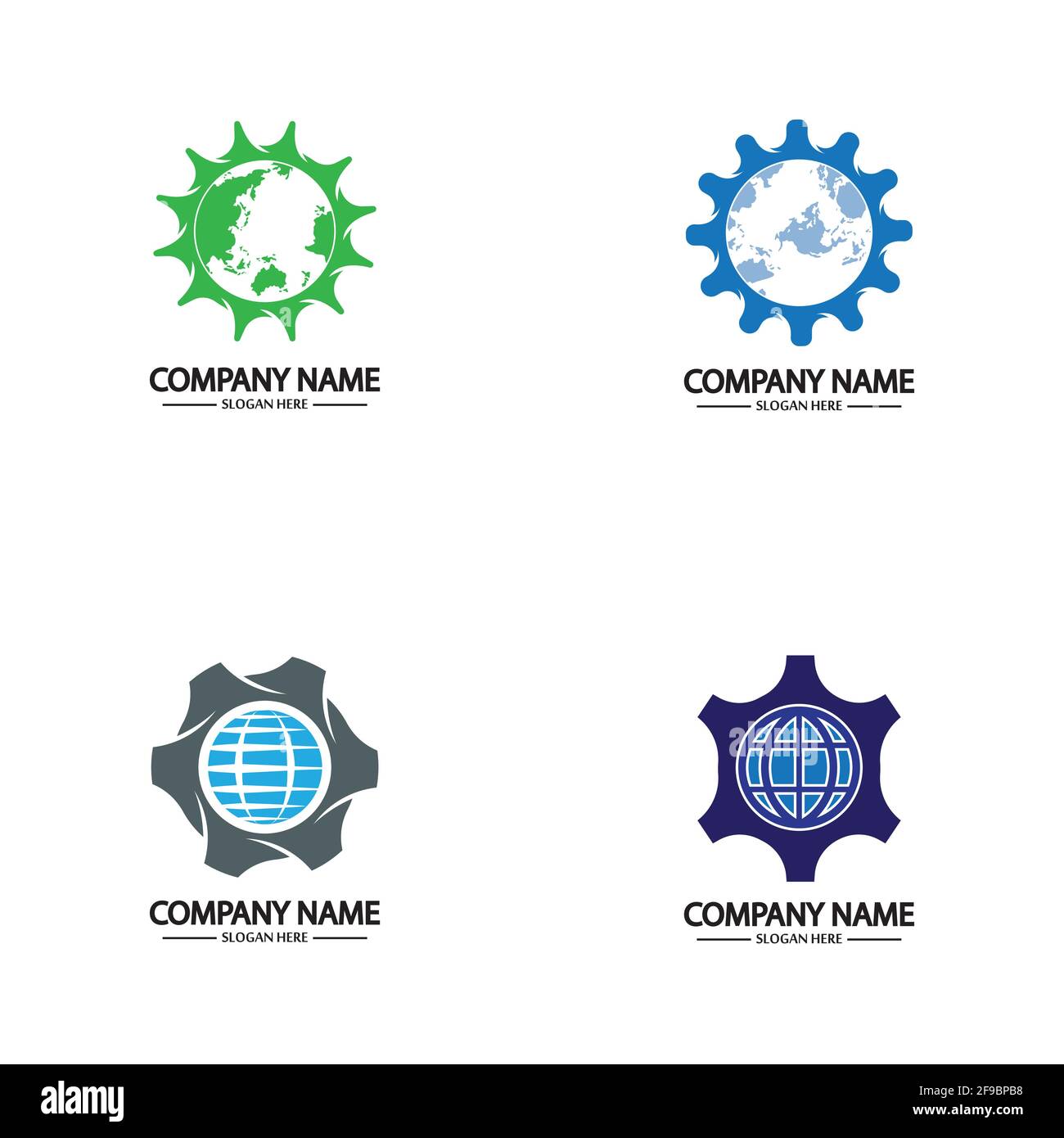 Global Engineer World Gear Logo Design Template Stock Vector Image ...