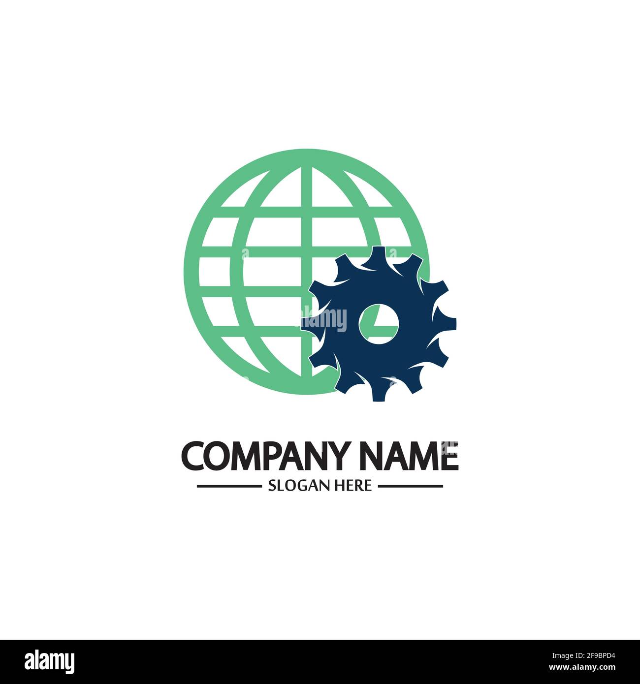 Global Engineer World Gear Logo Design Template Stock Vector Image ...