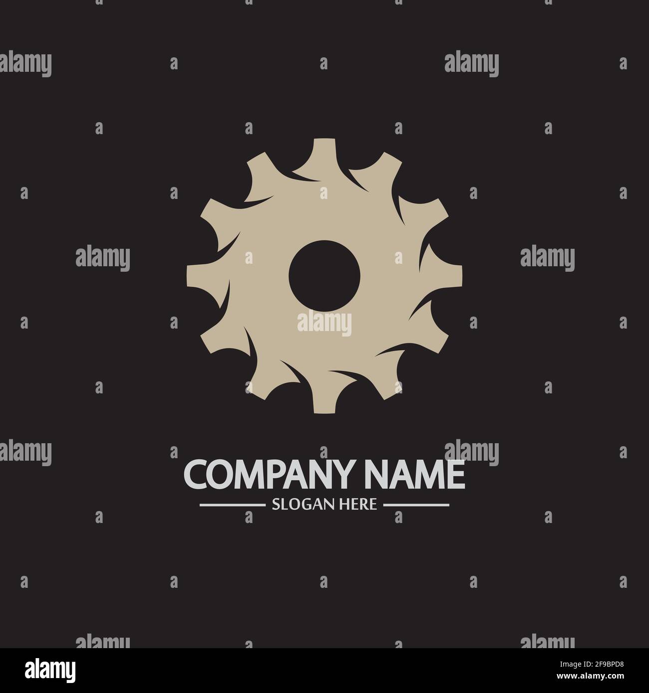 Gear vector logo isolated on a black background. Icon silhouette design ...