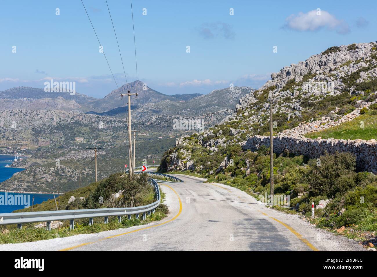 Asphalt road to the sea in Turkey coast Stock Photo - Alamy