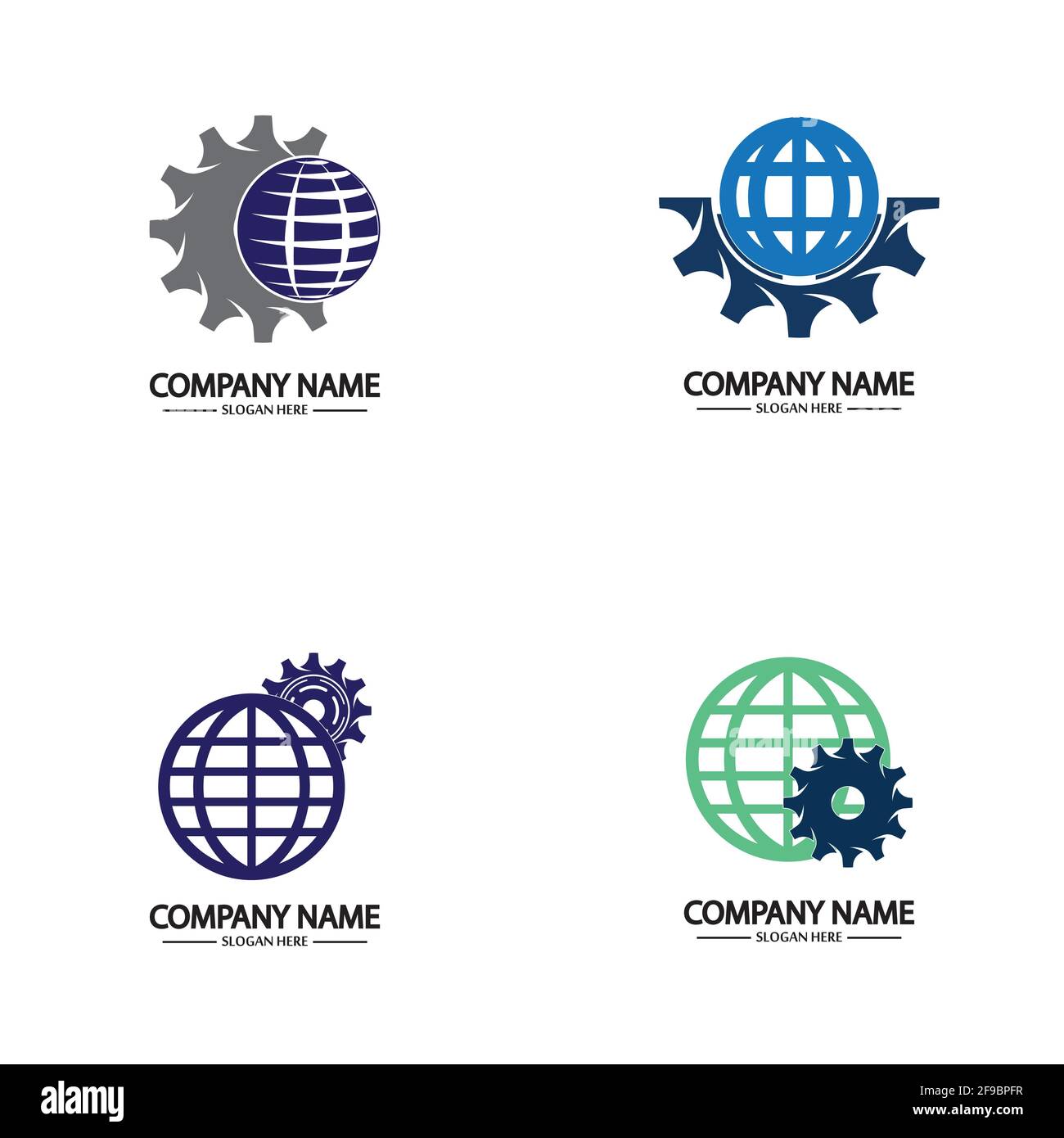 Global Engineer World Gear Logo Design Template Stock Vector Image ...