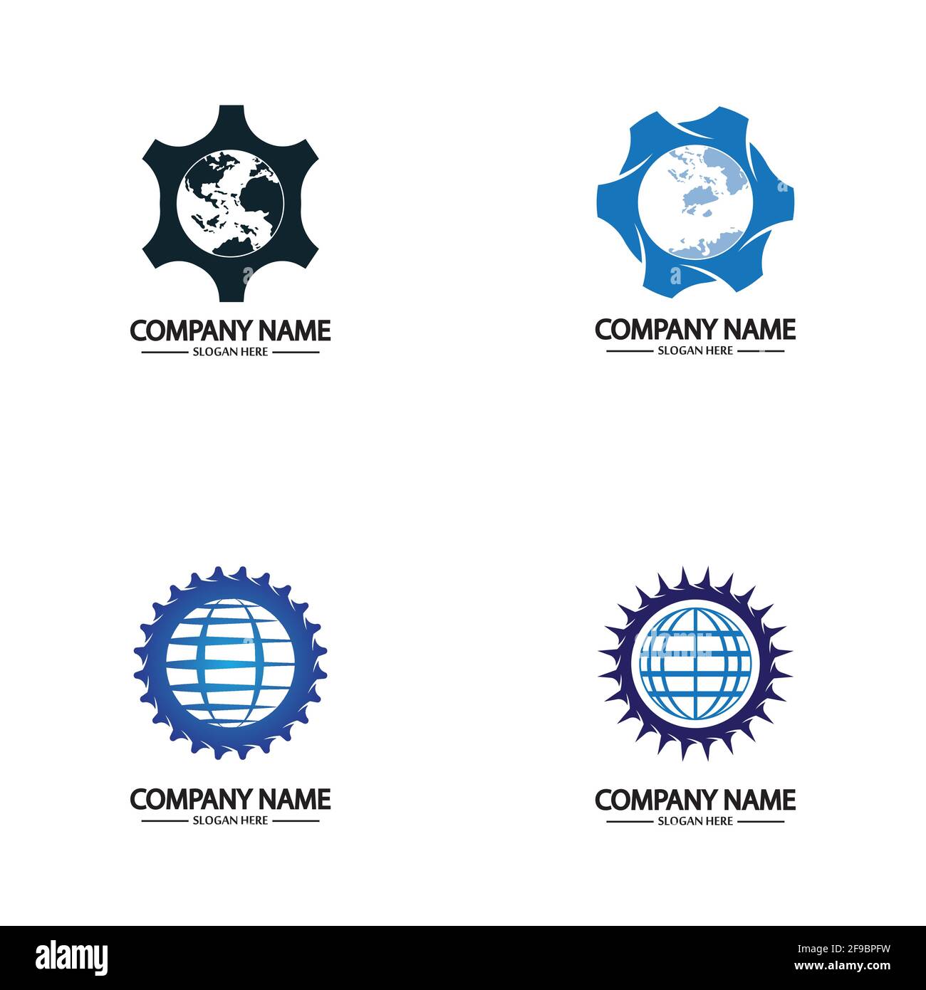 Global Engineer World Gear Logo Design Template Stock Vector Image ...
