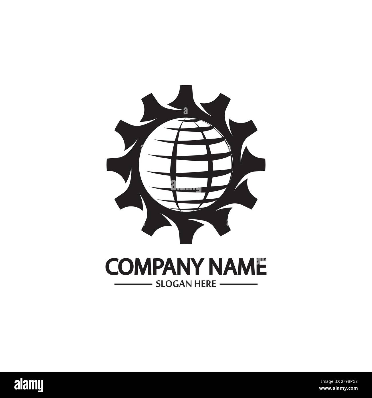 Global Engineer World Gear Logo Design Template Stock Vector Image ...
