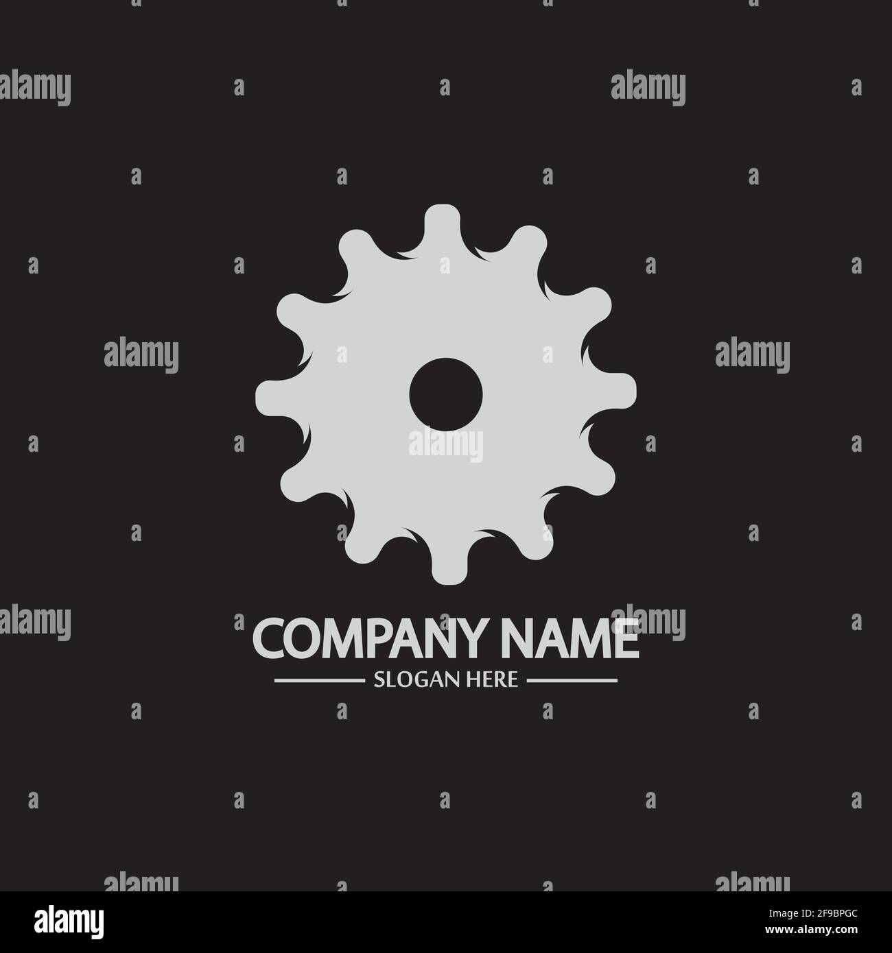 Gear vector logo isolated on a black background. Icon silhouette design ...