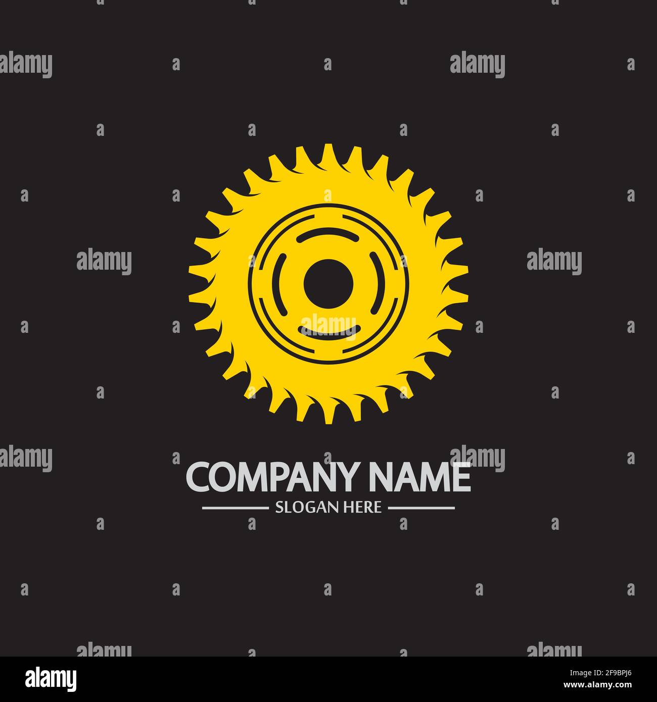 Gear vector logo isolated on a black background. Icon silhouette design ...