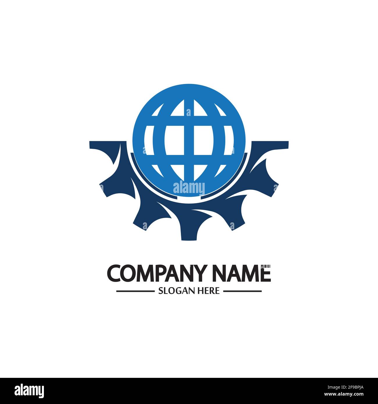 Global Engineer World Gear Logo Design Template Stock Vector Image ...