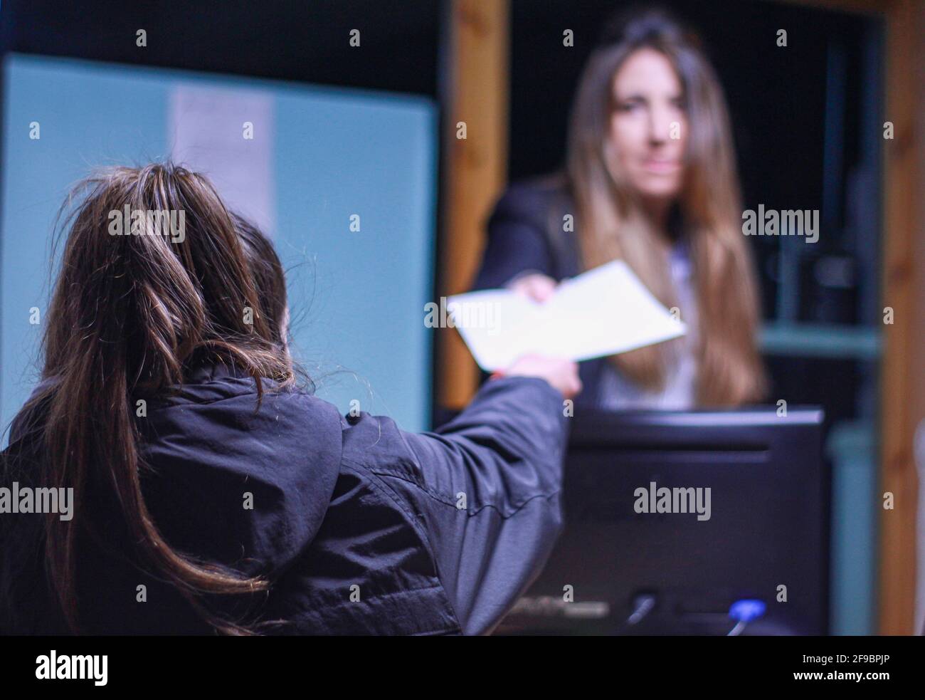 Female secretary giving business documents hi-res stock photography and ...