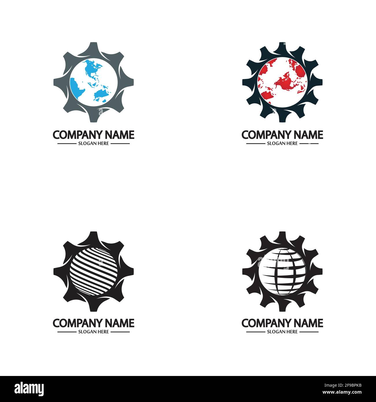 Global Engineer World Gear Logo Design Template Stock Vector Image ...